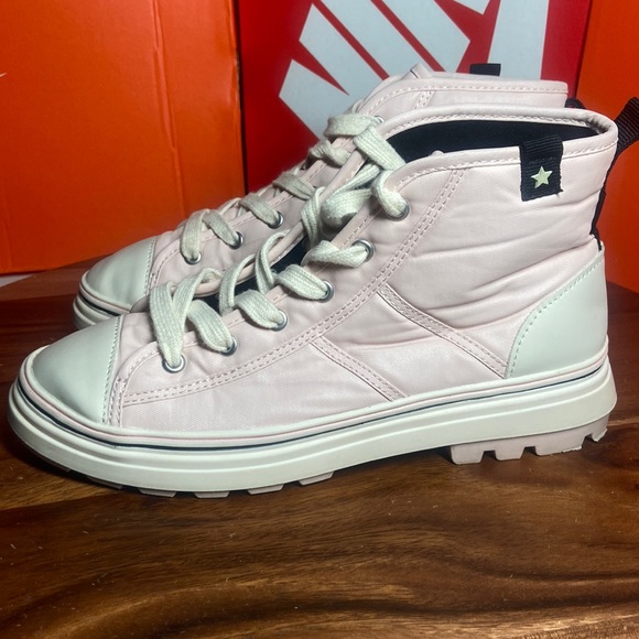 Zara | Shoes | Zara Girls Pink High Top Sneakers With Lug Soles | Poshmark
